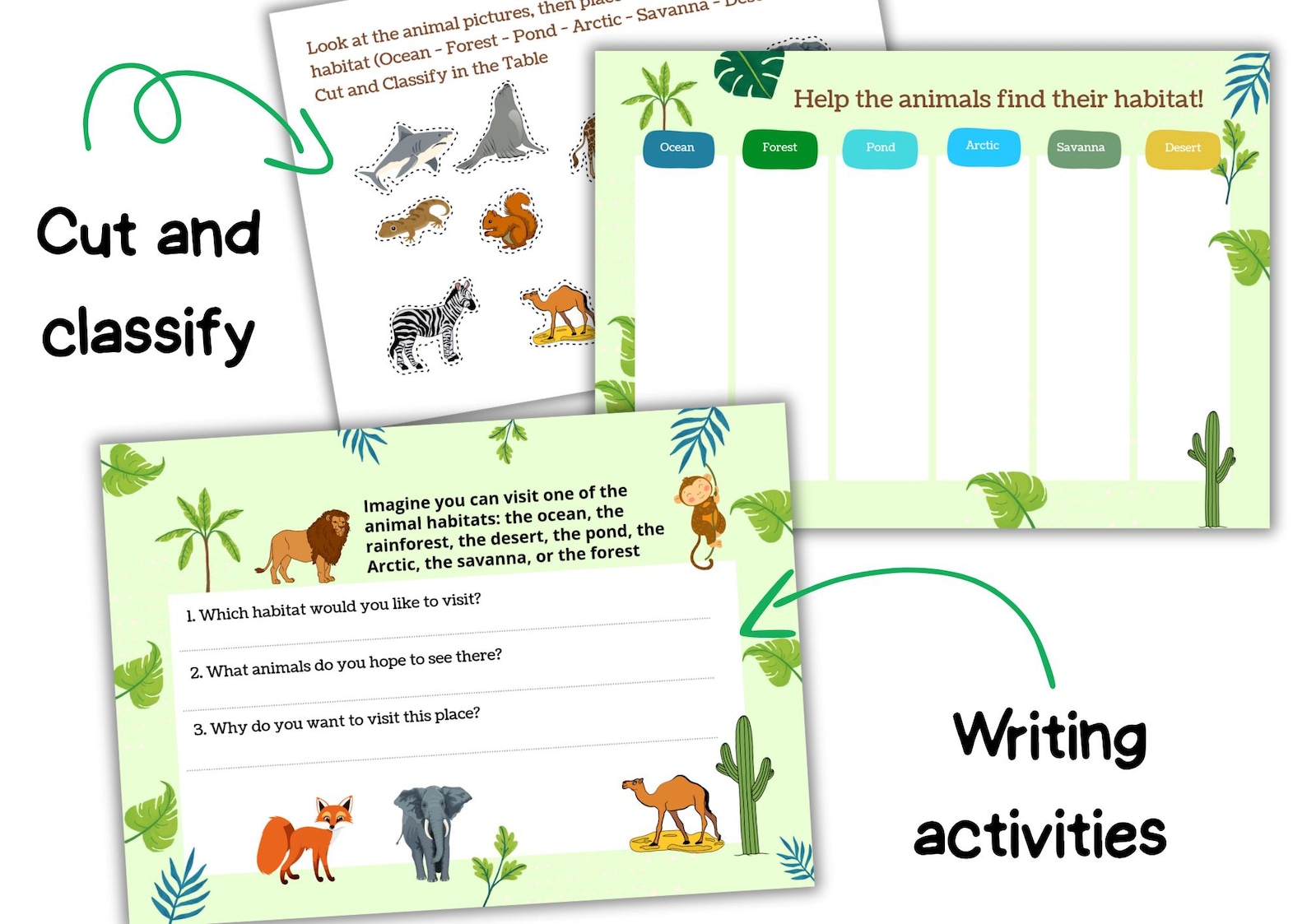 Animals and Habitats Diorama Pop-up: Science Craft Activity (printable ...