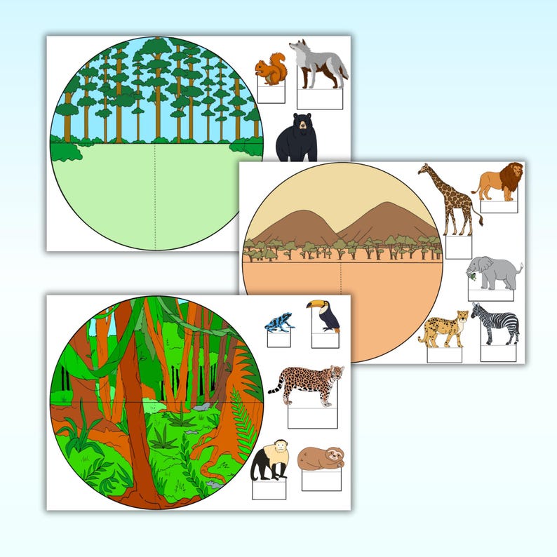 Animals and Their Habitats Diorama Craft | 3D Triorama Project for Kids ...