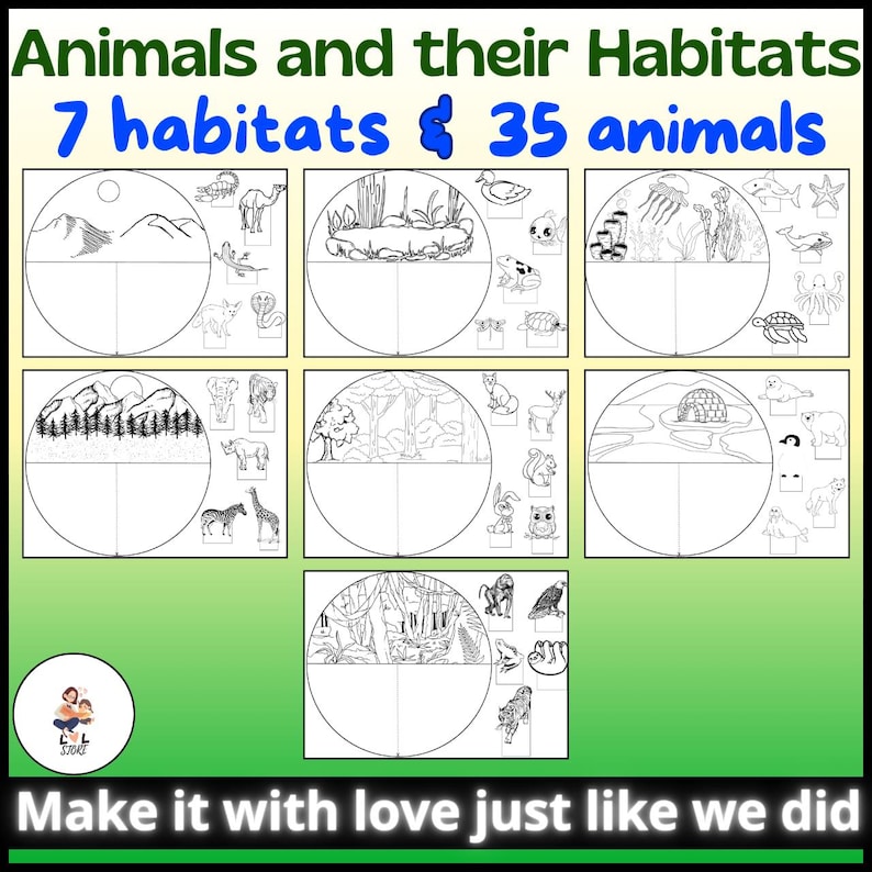 Animals and Habitats Diorama Pop-up: Science Craft Activity (printable ...