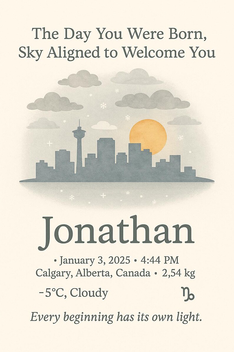 The Day You Were Born Nursery Print – Personalized Birth Poster ...