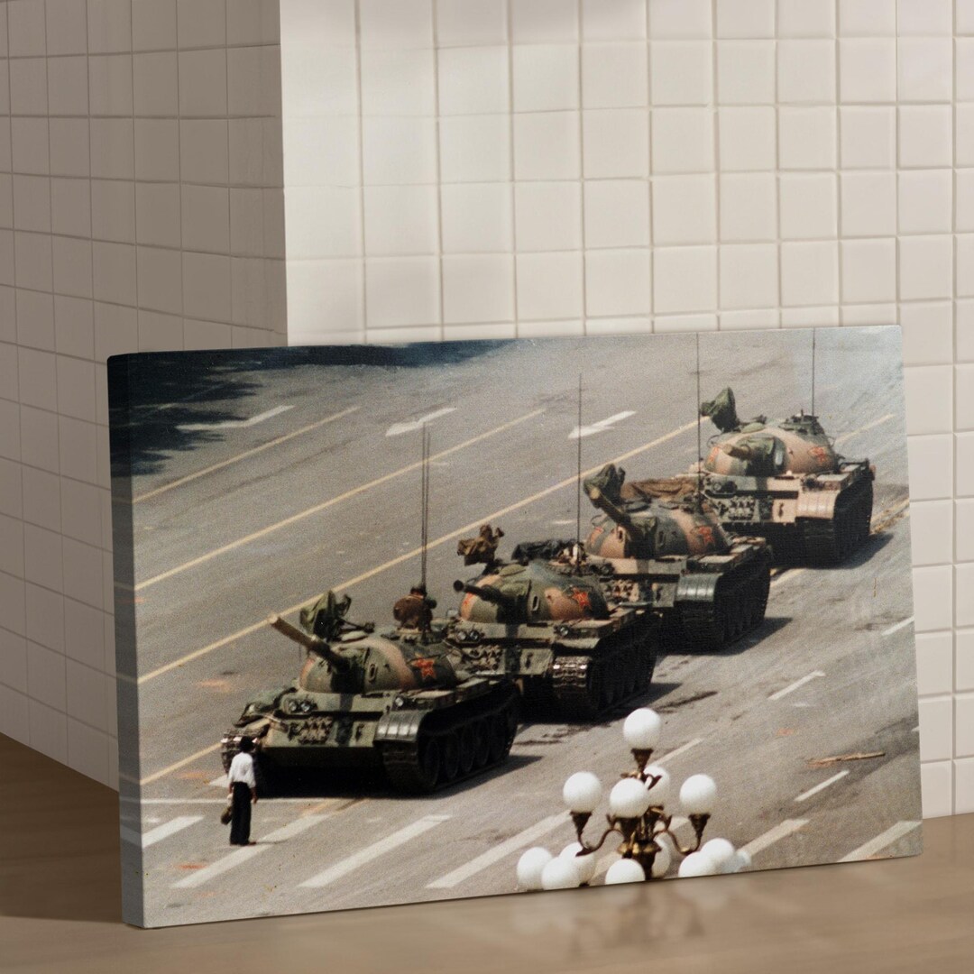 Canvas Wall Art of the Tank Man – Tiananmen Square Pop Art Print ...