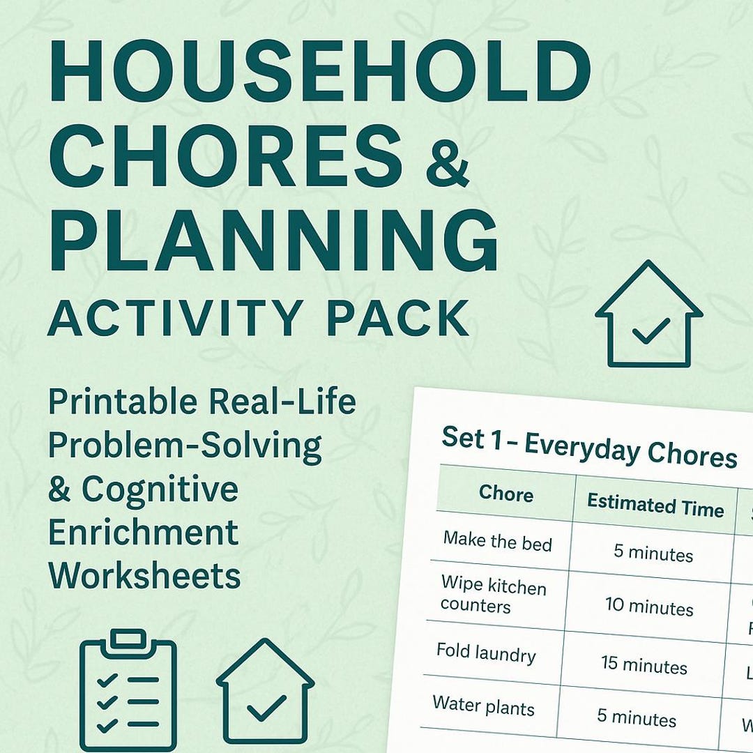 Household Chores Planning Activity Pack | Real-life Problem Solving and ...