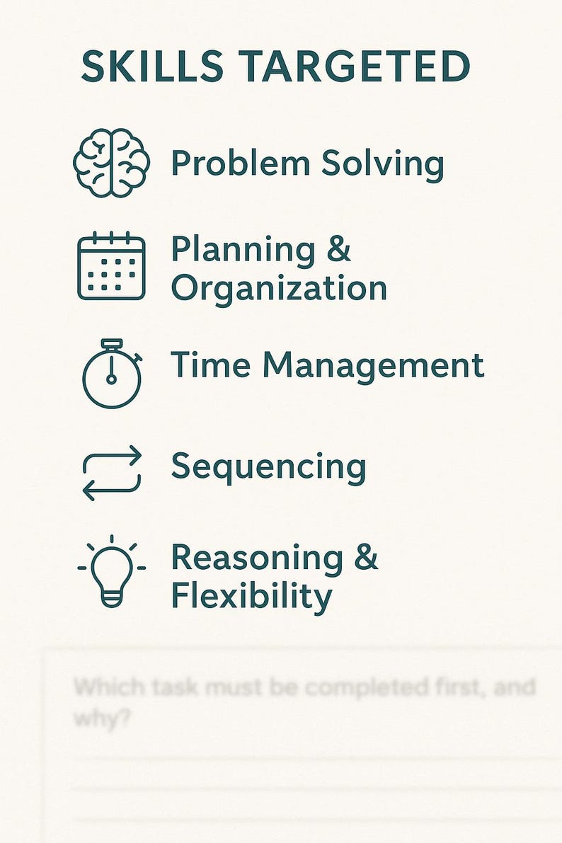 Household Chores Planning Activity Pack | Real-life Problem Solving and ...