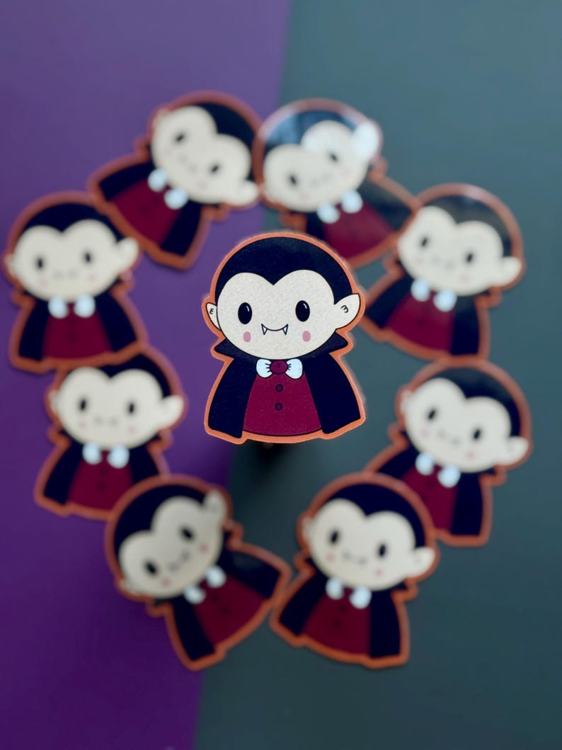 Kawaii Dracula Sticker, Waterproof Vinyl Decal - Etsy