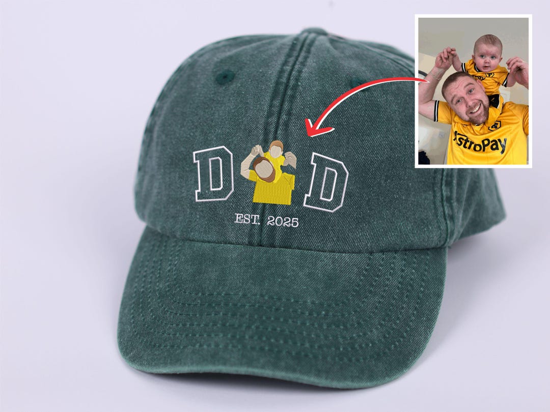 Dad Portrait Hat, Custom Dad Face Cap, Fathers Day Gift, Dad ...