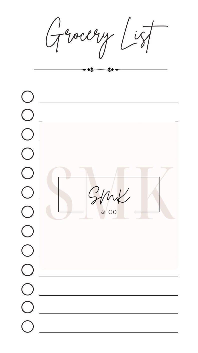 Grocery List - Etsy