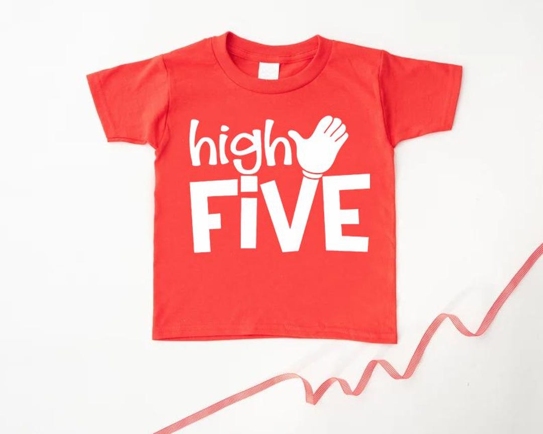 Fifth Birthday "high Five" Shirt, Birthday Party Tee - Etsy