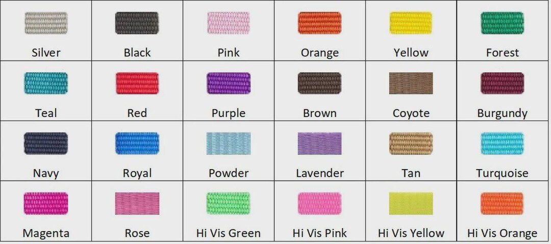 Banner 1" Webbing Color Samples - Etsy