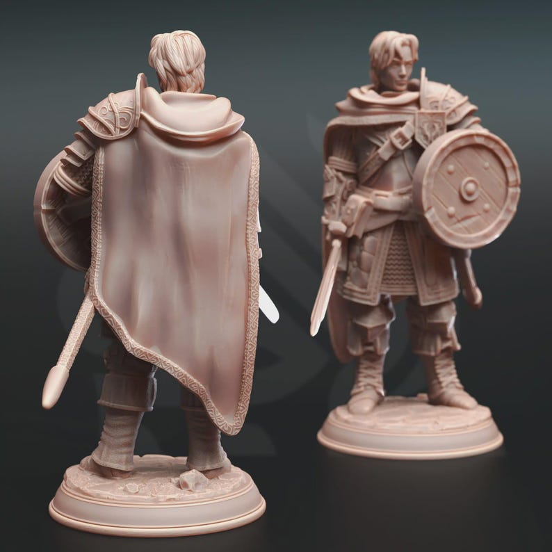 Human Fighter Paladin Miniature | Noble Swordsman | Low Level Hero Mini ...