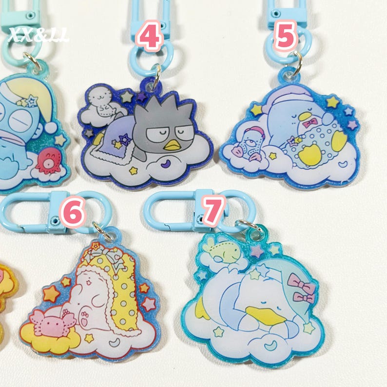 1.6 Inches | Sanrio Sleepy Keychain | Gudetama Hangyodon Badtz Maru ...