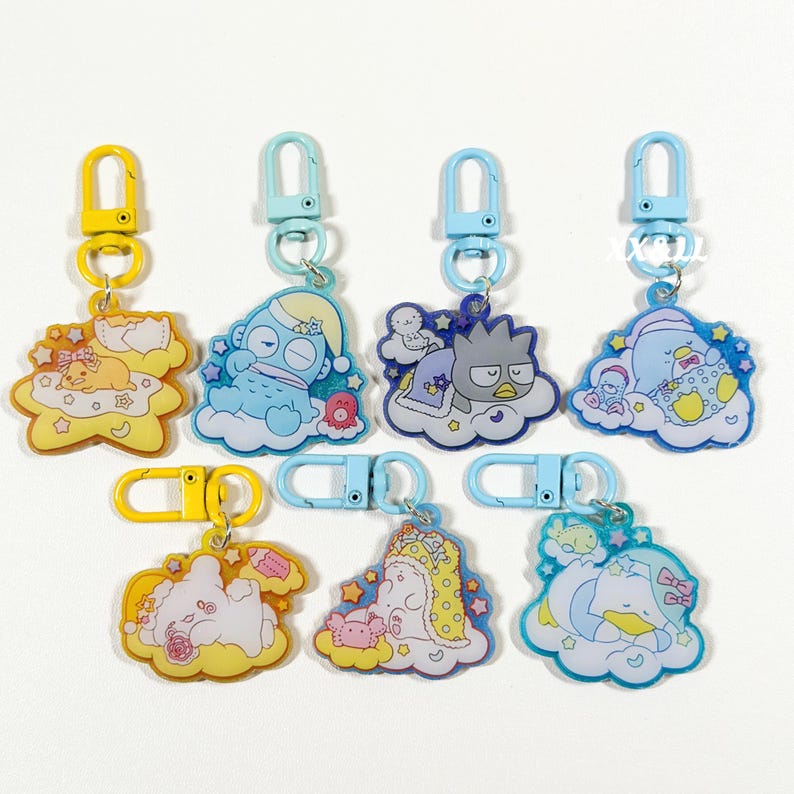 1.6 Inches | Sanrio Sleepy Keychain | Gudetama Hangyodon Badtz Maru ...