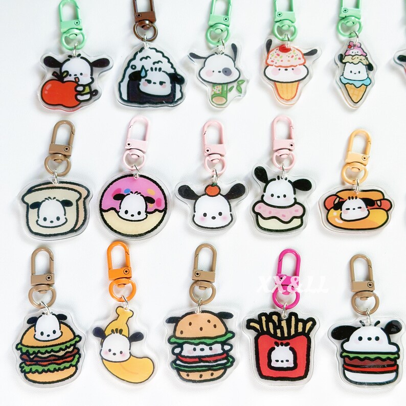 1.6 Inches | Pochacco Keychain | Sanrio Pochacco Dessert Bag Charm ...