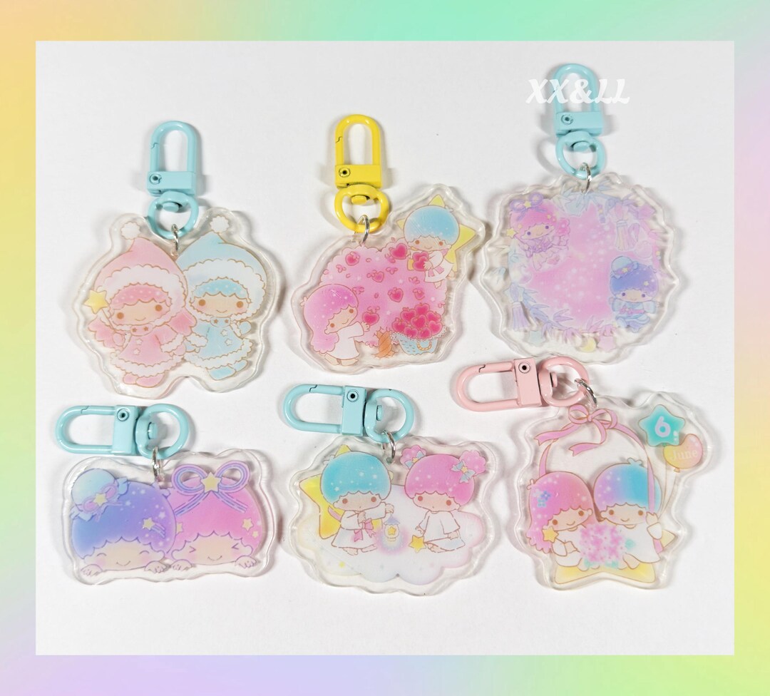2 Inches | Sanrio Kiki & Lala Keychain | Little Twin Stars Acrylic Bag ...