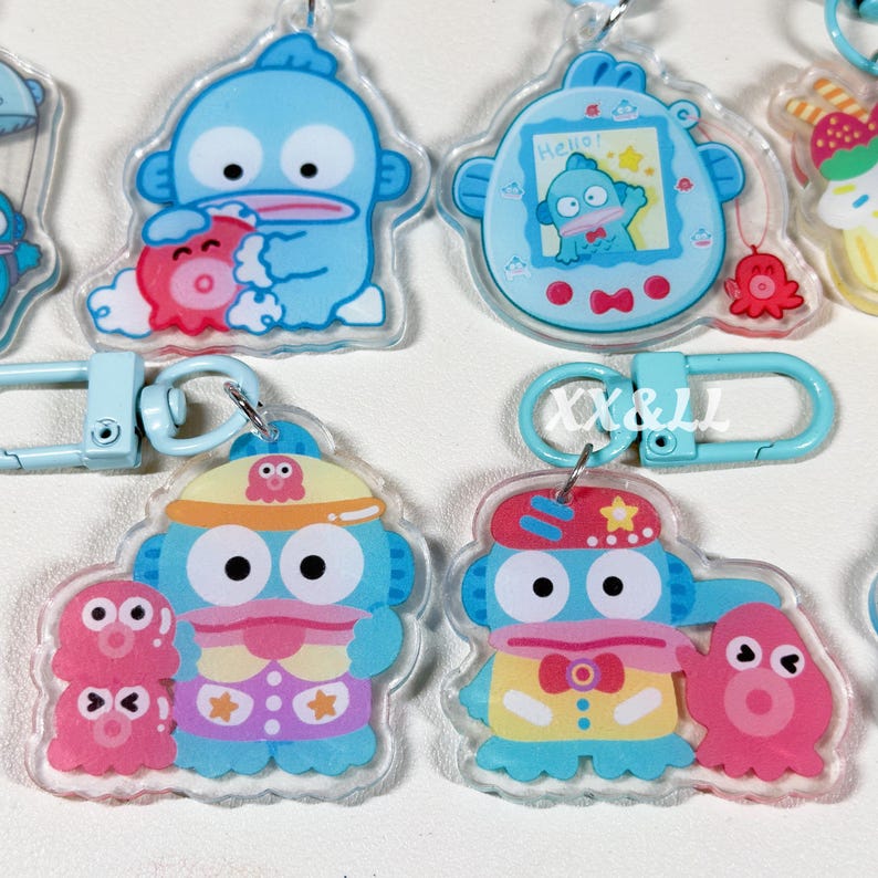 1.6 Inches | Hangyodon Keychain | Sanrio Acrylic Bag Charm - Etsy