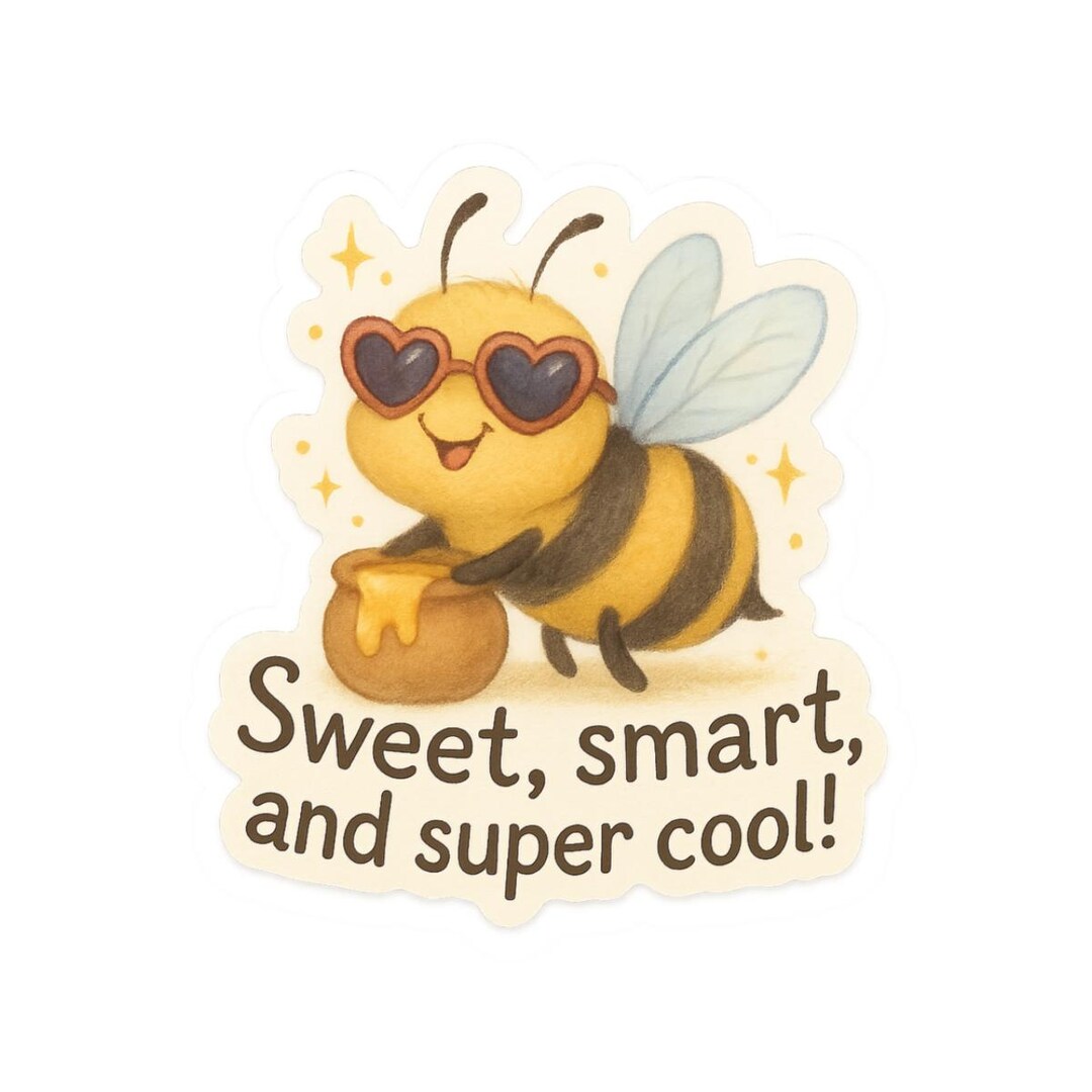Bee Themed Kiss-cut Stickers - Sweet, Smart, and Super Cool for Laptop ...