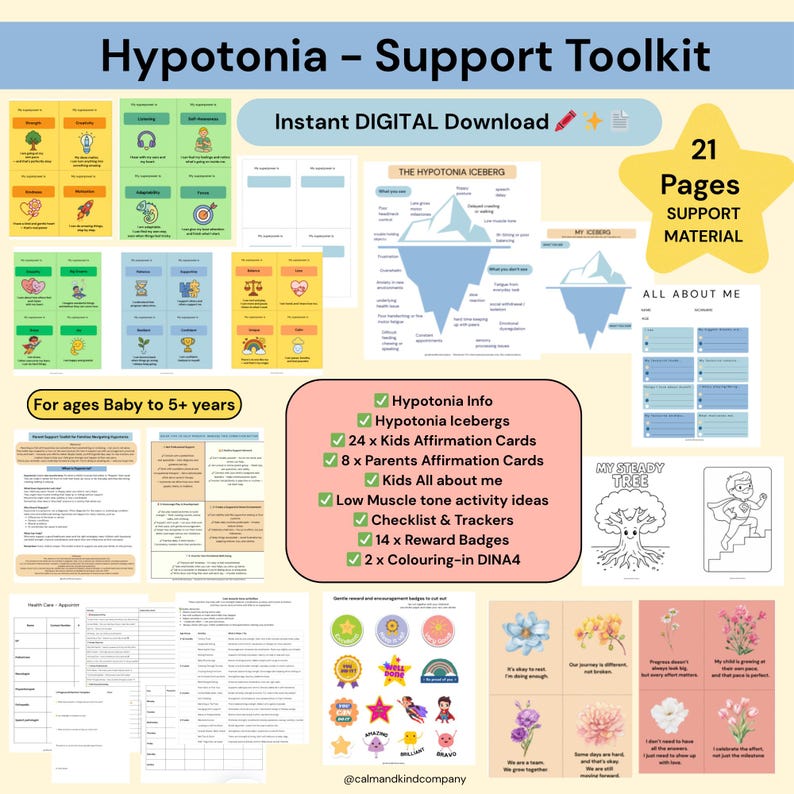 Hypotonia Support Toolkit for Kids - Digital Printable | Low Muscle ...