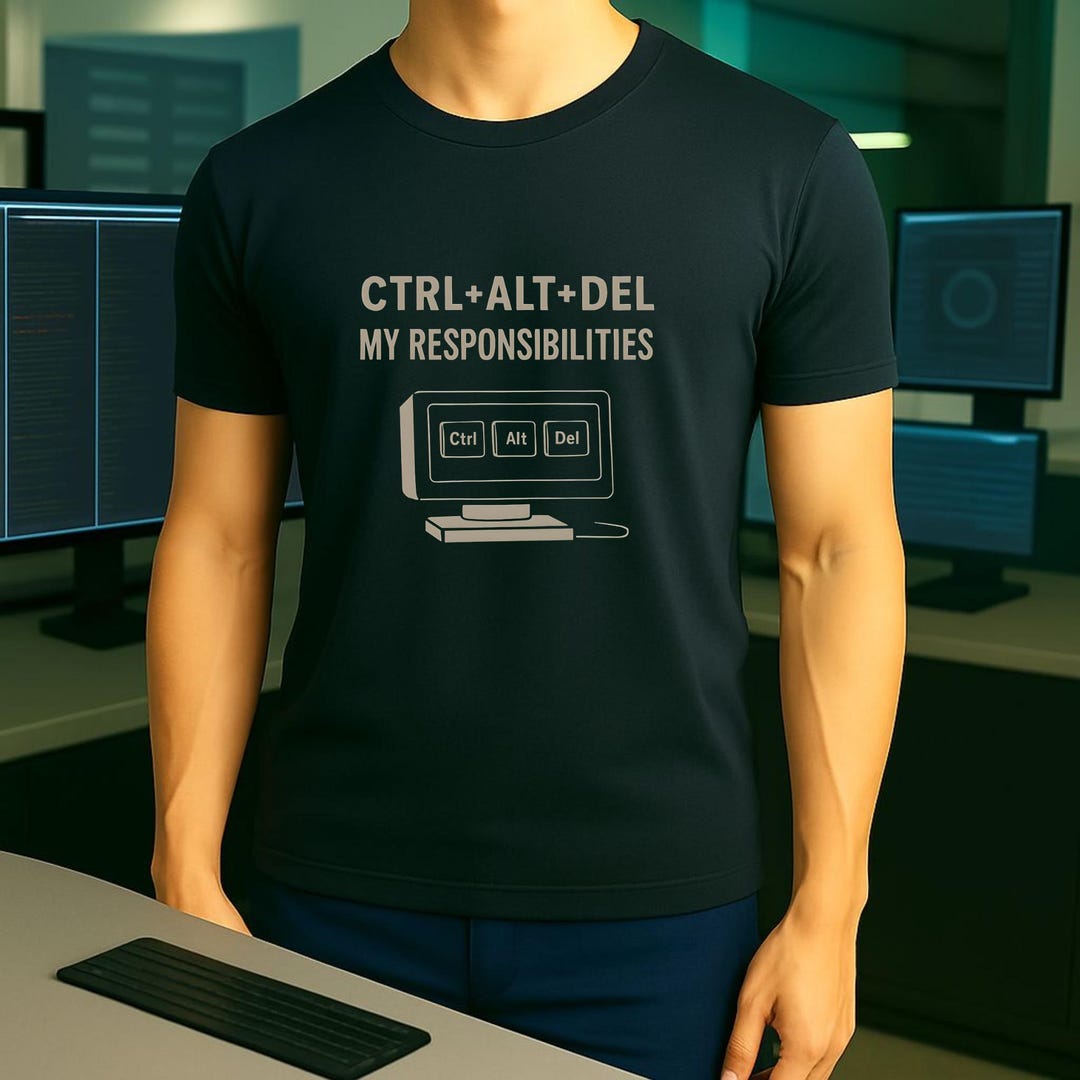Funny Programmer T-shirt • “ctrl Alt Del My Responsibilities” Tech ...