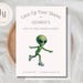 Alien Ice Skating Birthday Invitation • Space Party Invite • Editable ...