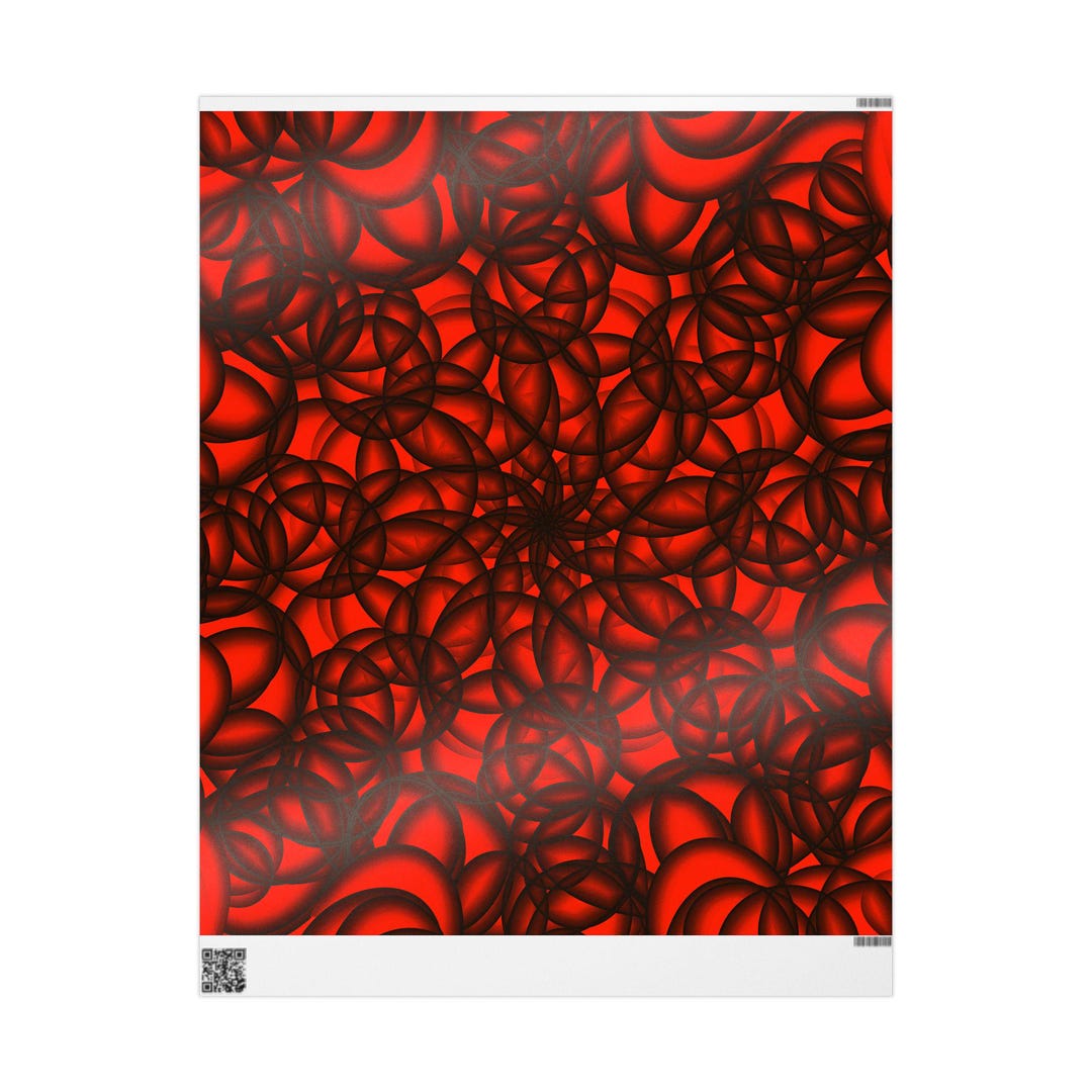 Crimson Luxury Bloom Wrapping Paper, Elegant Red and Black Gift Wrap ...