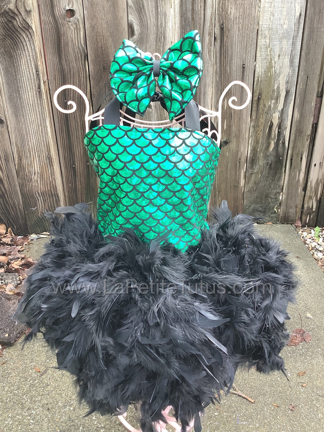 Mermaid Glitter Feather Dress, Pageant Dress, Toddler Dress, Girls ...
