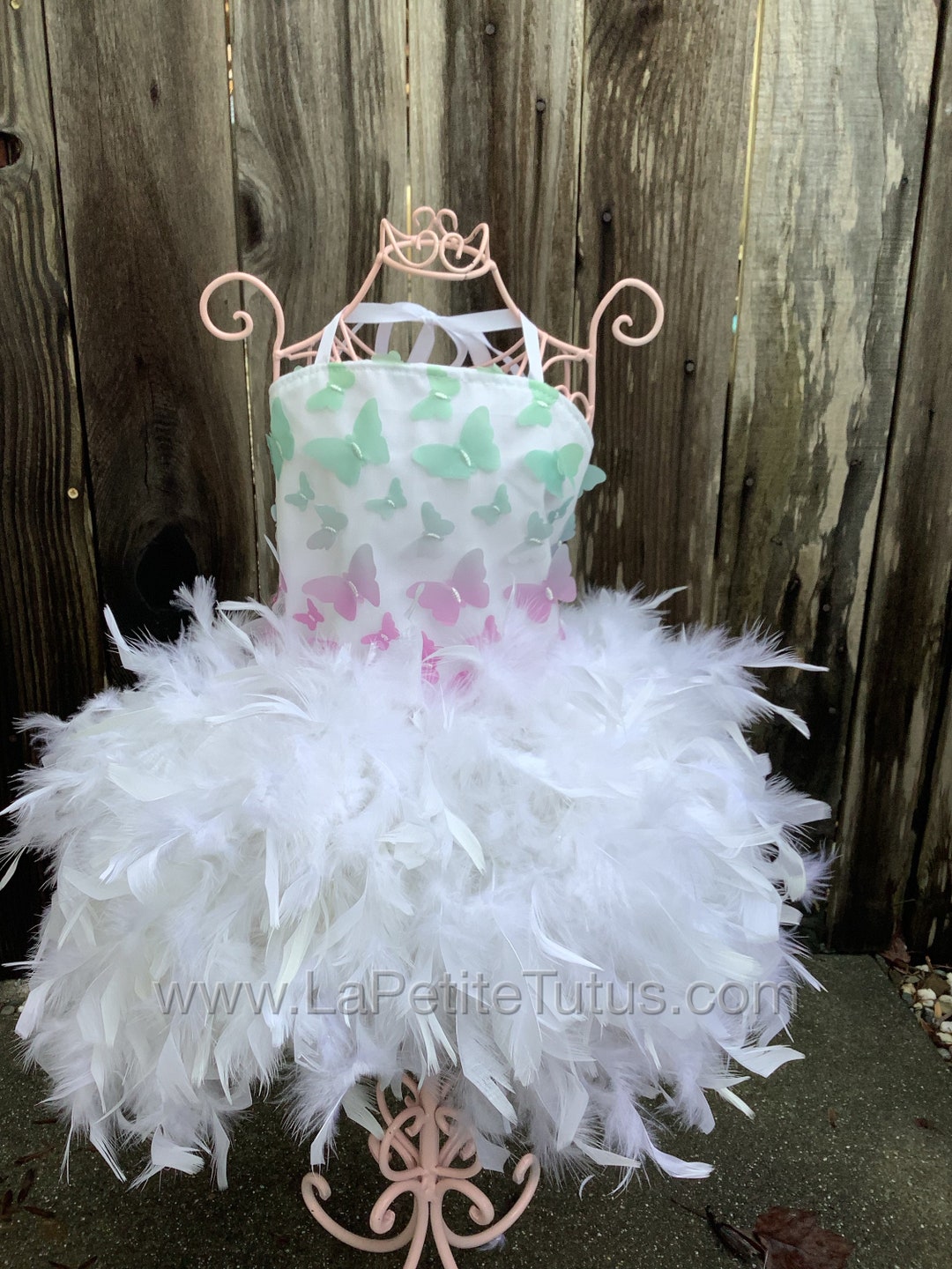 Pastel Butterfly Girls Feather Pageant Dress, Girls Dress, Toddler ...