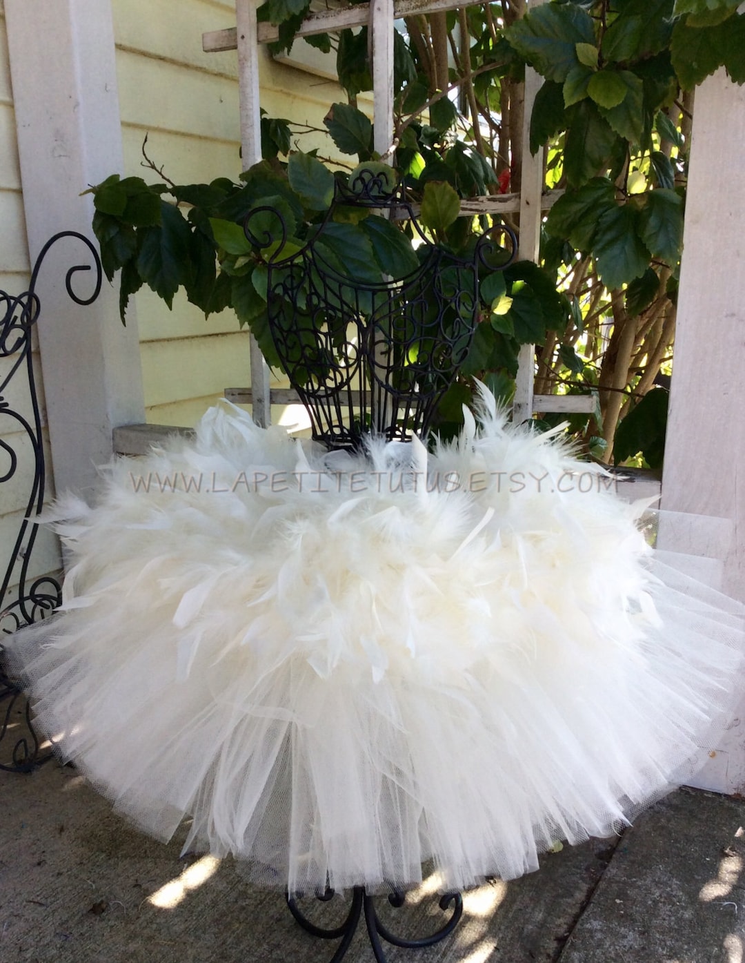 Ivory Tulle Feather Top Girls Tutu, Girls Tutu, Toddler Tutu, Feather ...