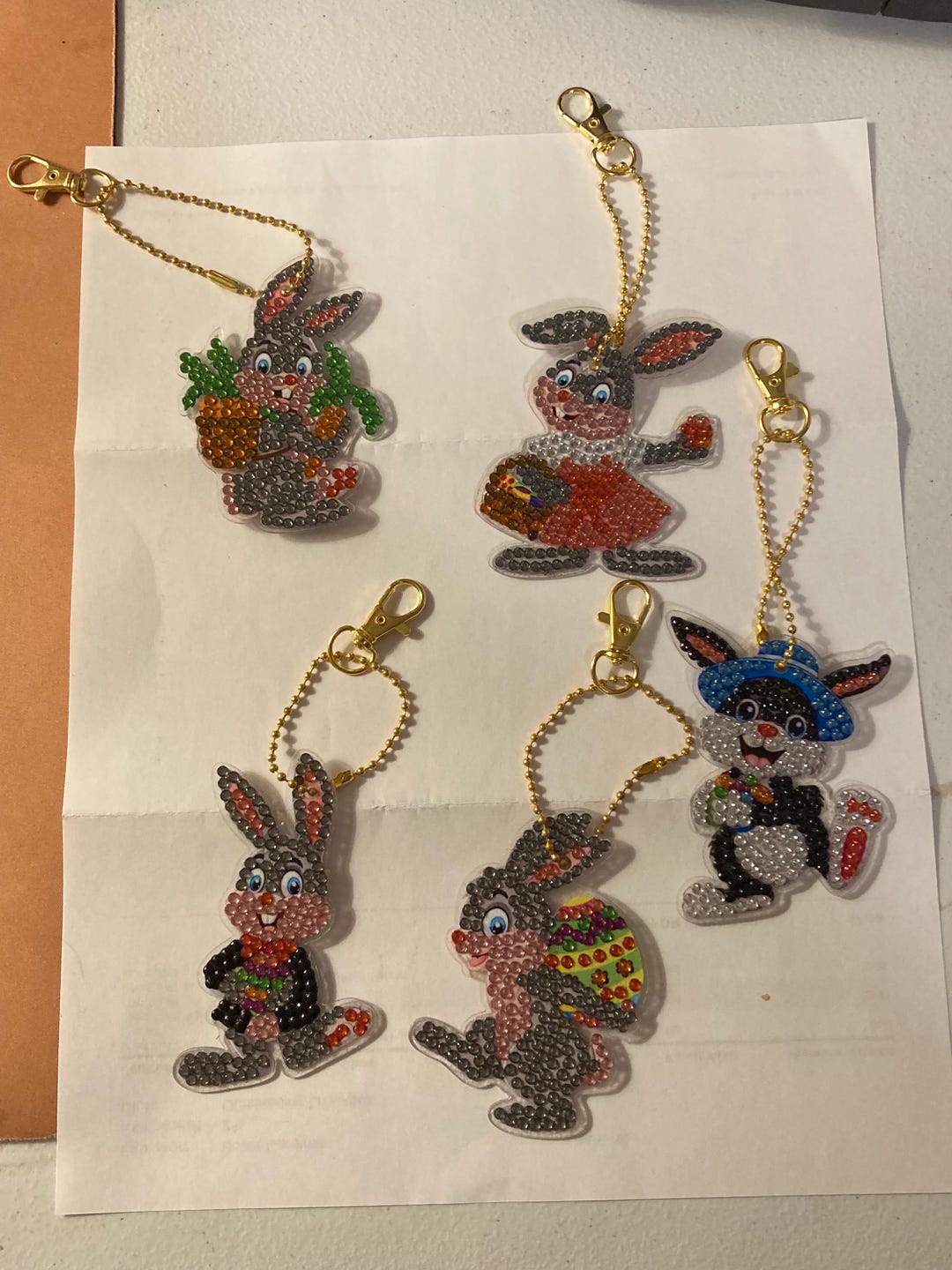 Rabbit Diamond Painting Keychains - Etsy