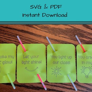 Glow Stick Classroom Cards, Glow Stick Valentine, Printable Classroom ...