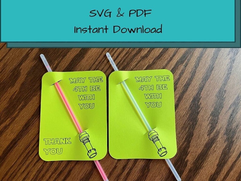 May the 4th Glow Stick Party Favor, SVG, PDF, Instant Download ...