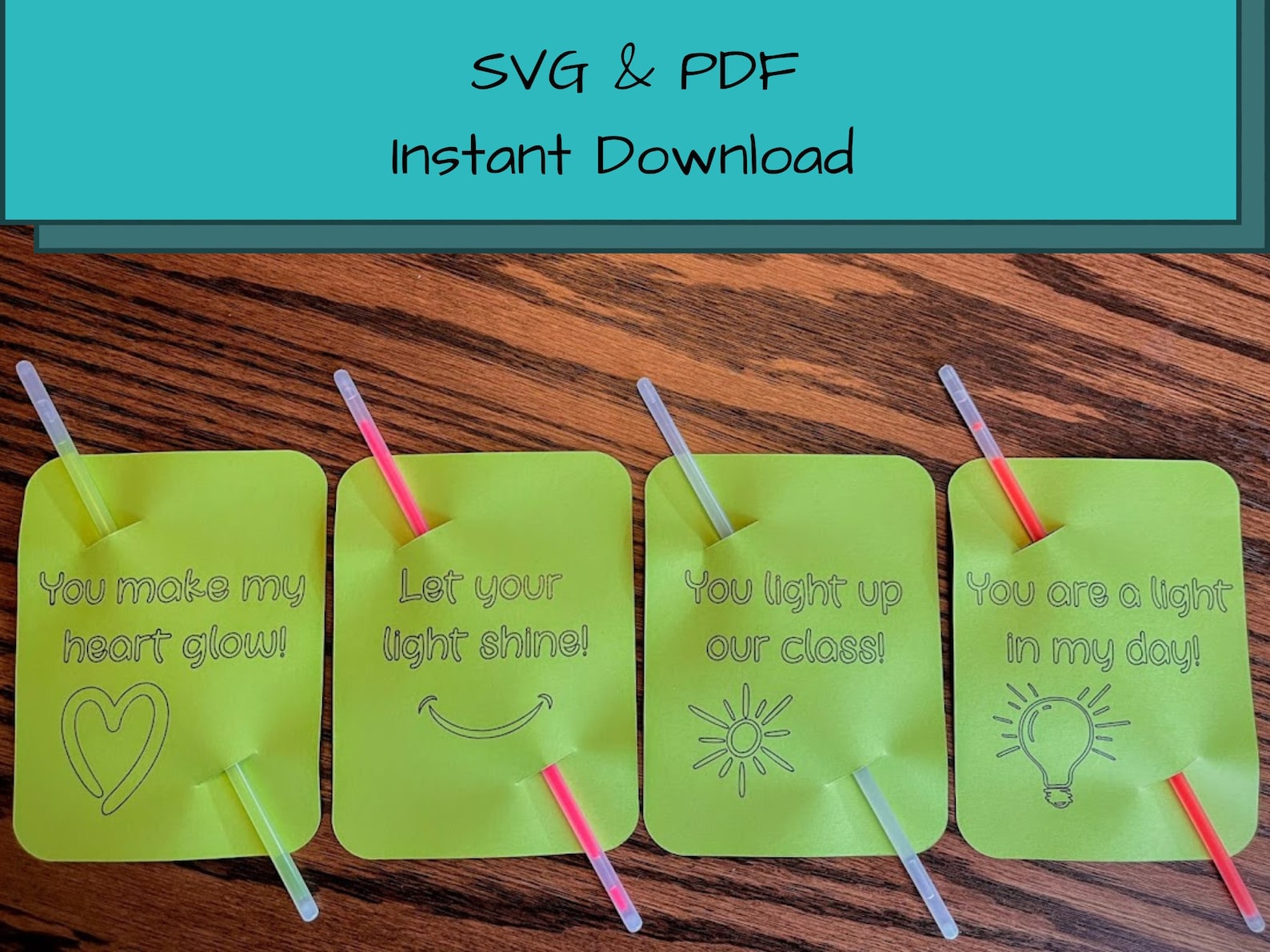 Glow Stick Classroom Cards, Glow Stick Valentine, Printable Classroom ...