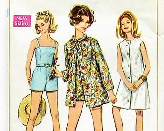 1960s Bathing Suit Coat Dress Beach Coat Simplicity 7692 Vintage Sewing ...