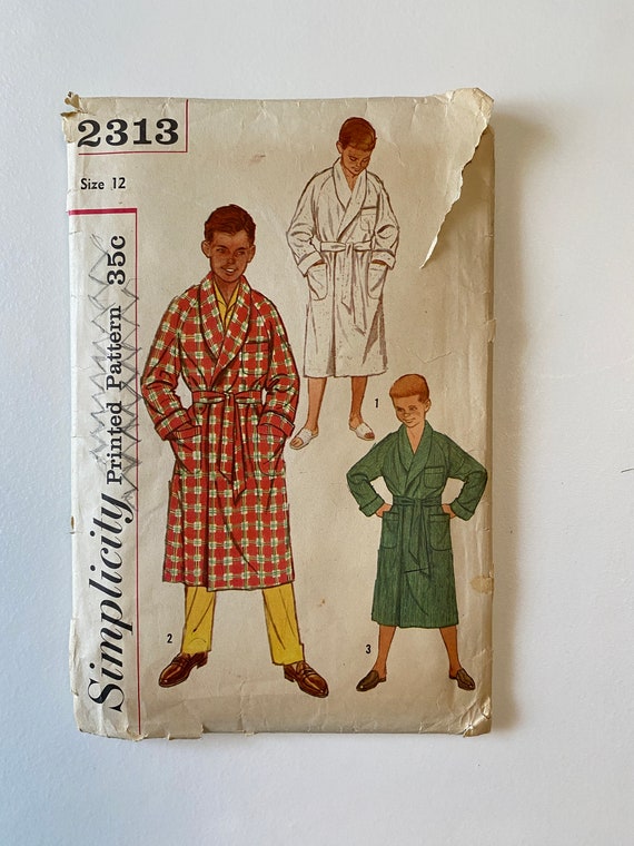 Simplicity 2313 Size 12 Boys Raglan Sleeve Robe Pattern - Etsy