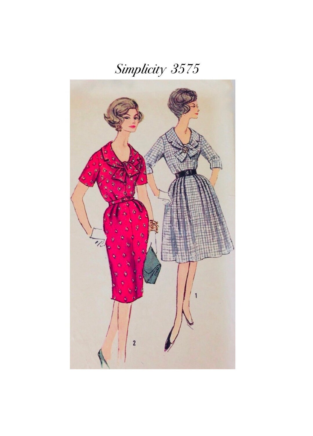 Simplicity 3575 Size 16 Bust 36 In. Full or Slim Skirt - Etsy