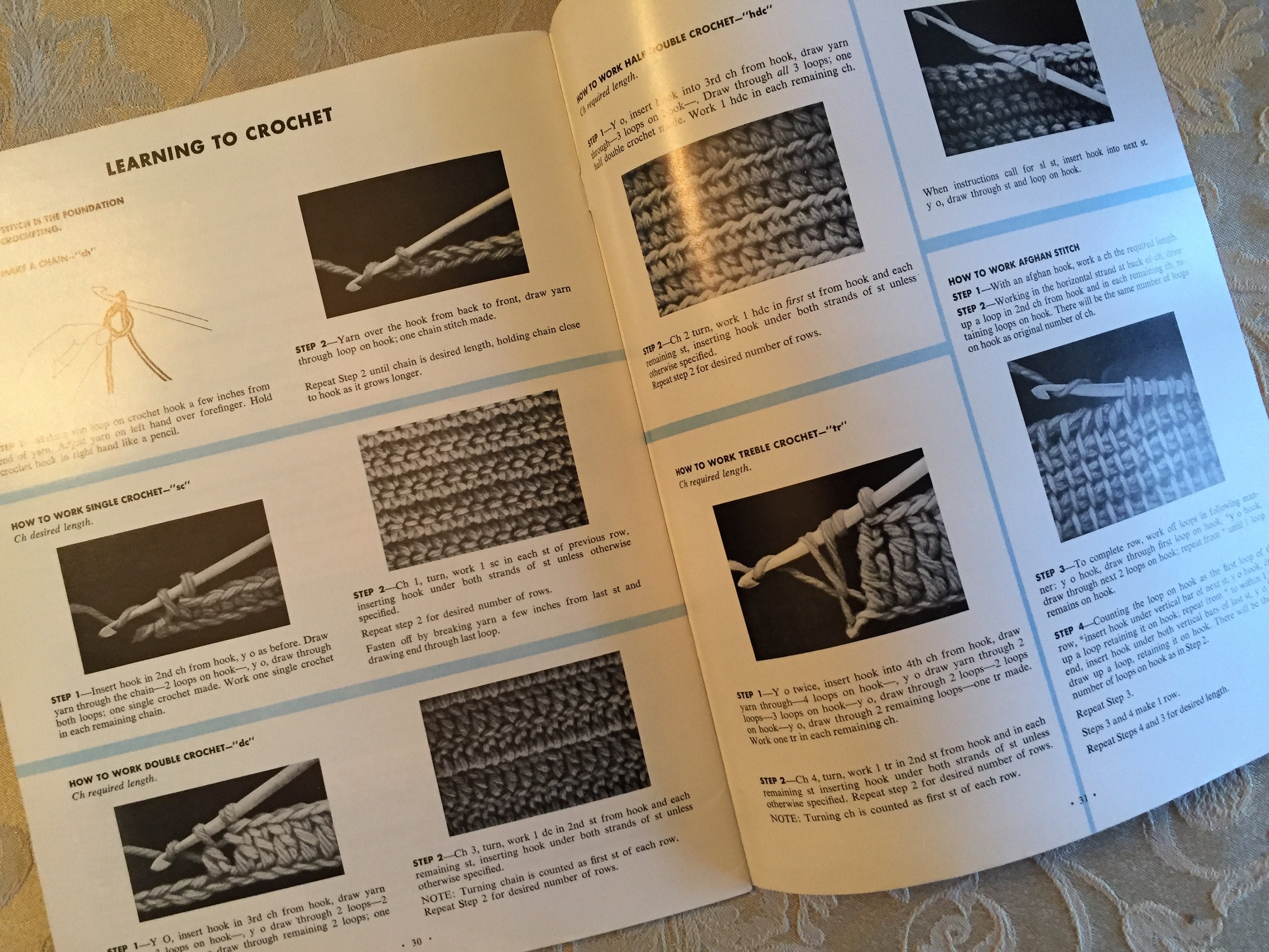 Crochet Primer Booklet 48 Crochet Patterns Learn to Crochet 1970's ...