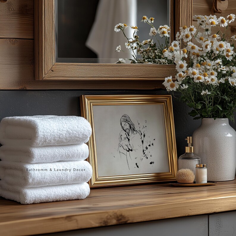 Jesus Parable of the Lost Sheep Sketch Print | Easter Christian Good ...