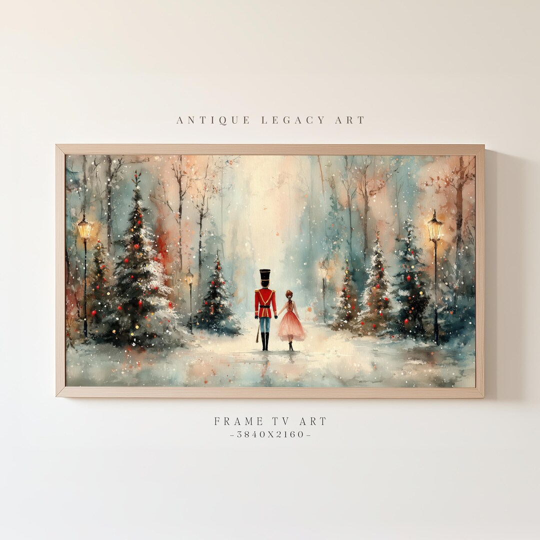 Christmas Nutcracker & Ballerina Samsung Frame TV Art: Snowy Winter ...
