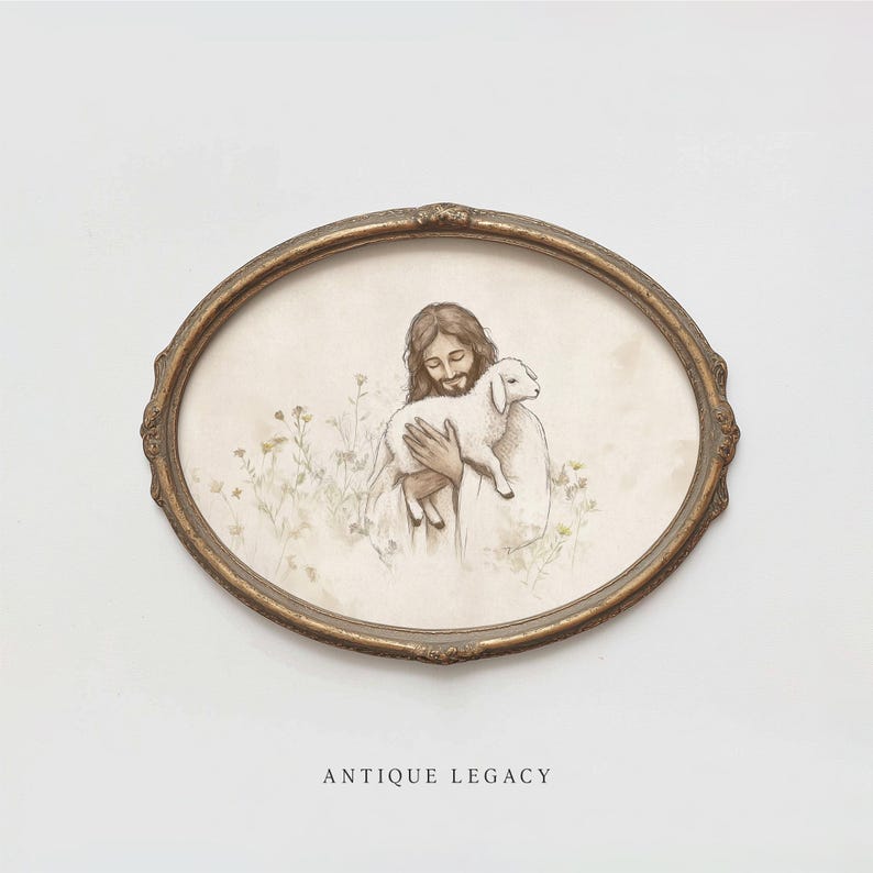 Jesus Parable of the Lost Sheep Print | Easter Christian Good Shepherd ...