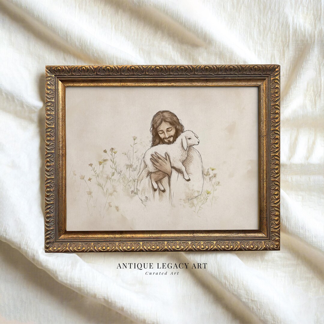 Jesus Parable of the Lost Sheep Print | Easter Christian Good Shepherd ...