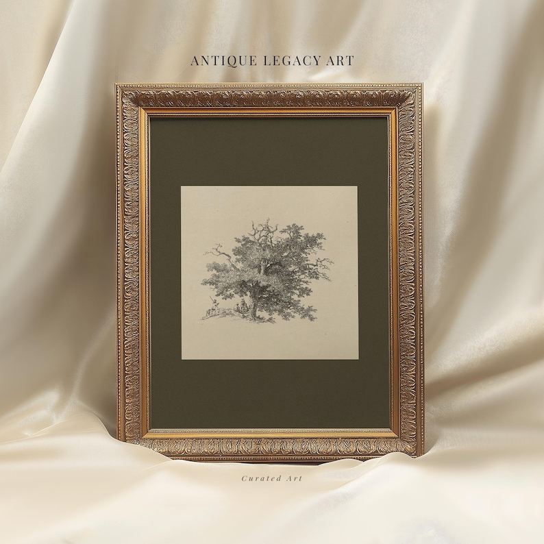 Vintage Tree Sketch Print, Botanical Forest Drawing (digital Download ...
