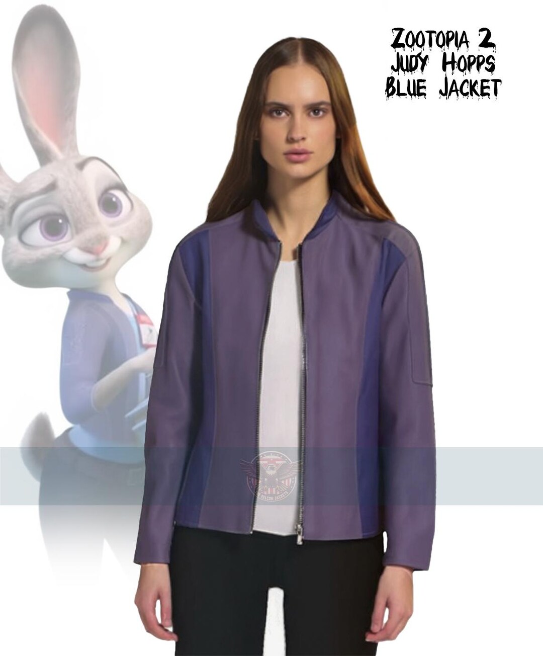 2025 Zootopia 2 Inspired Jody Hopps Blue Leather Jacket - Etsy