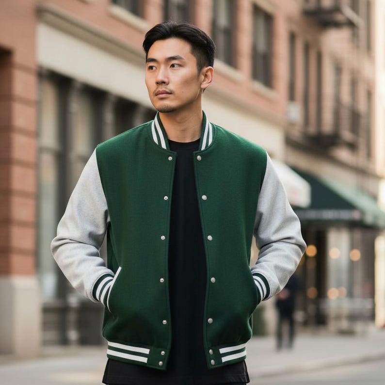 Red Varsity Jacket With White Leather Sleeves | Custom Letterman Bomber ...