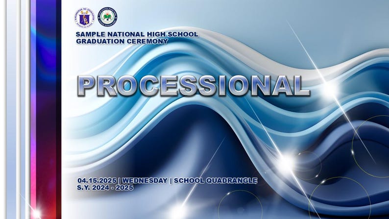 GRADUATION PROGRAM POWERPOINT - Elegant Blue - Etsy