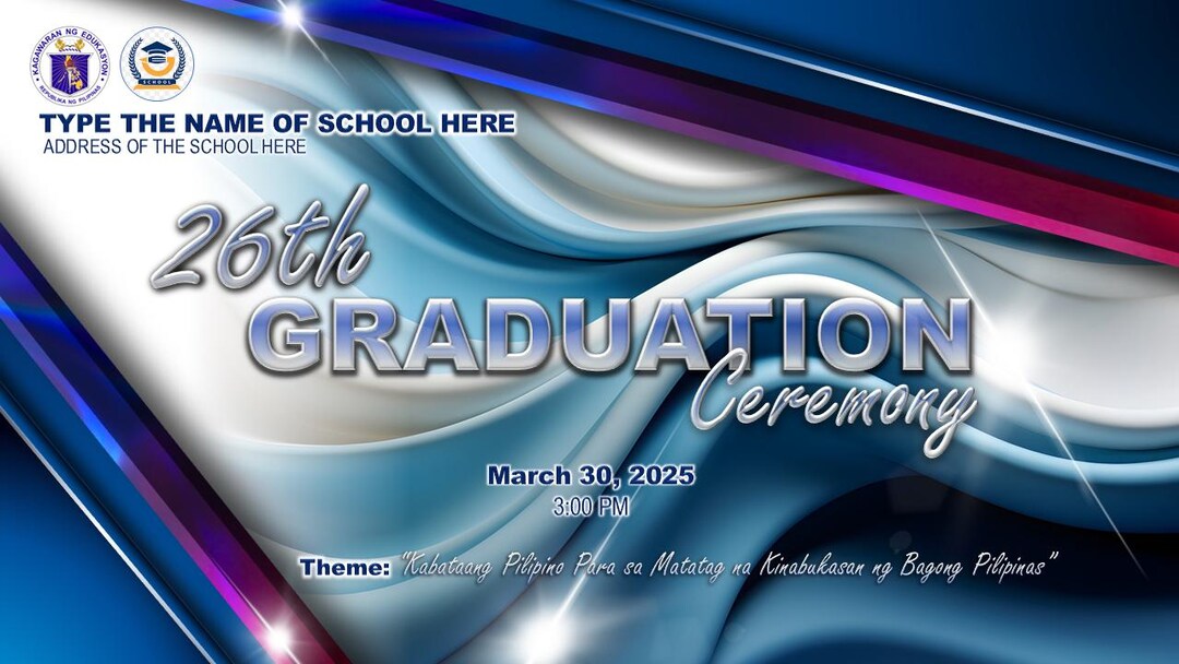 GRADUATION PROGRAM POWERPOINT - Elegant Blue - Etsy