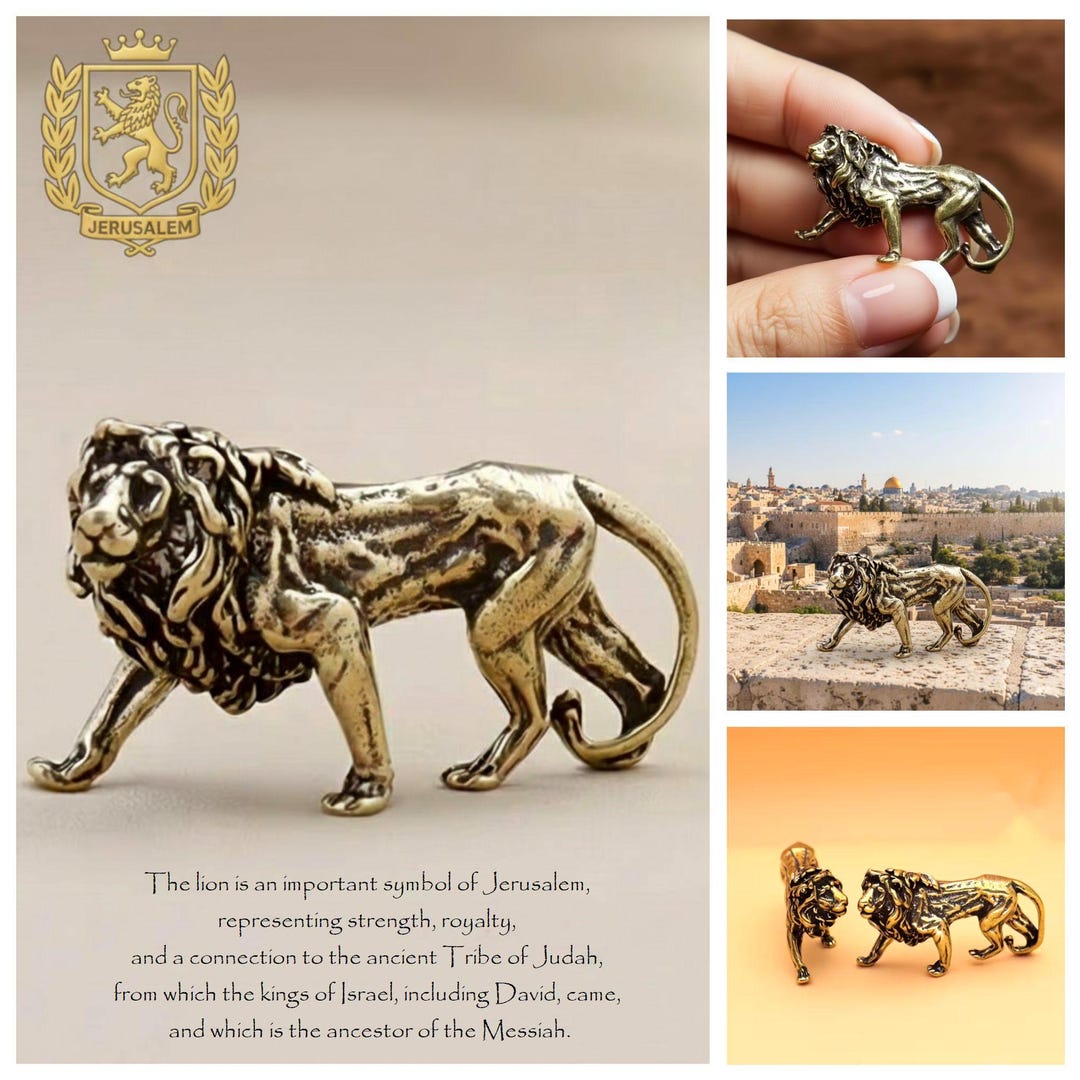 Vintage Brass Lion Figurine • Symbol of Jerusalem • Ancient Tribe of ...