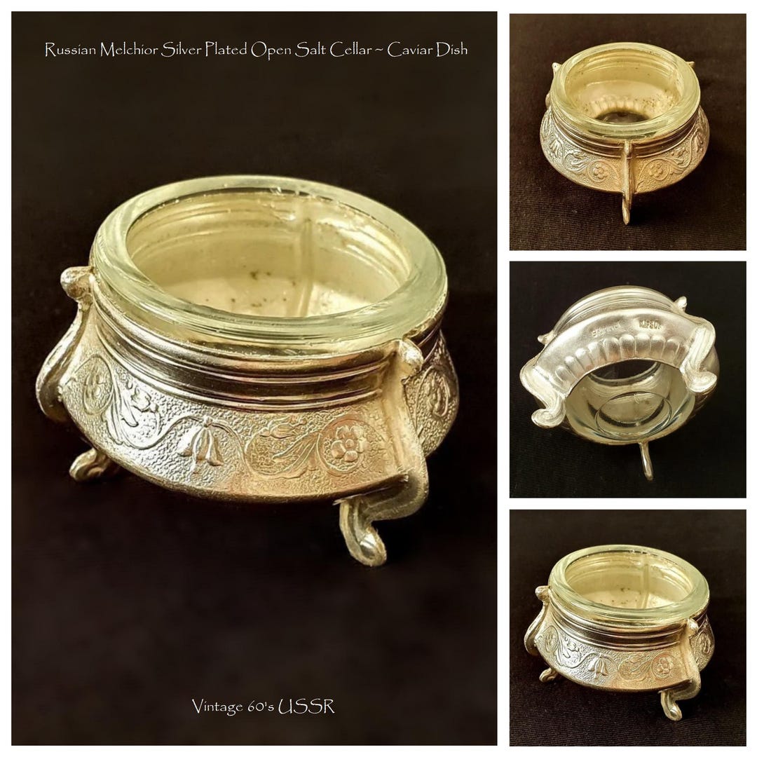 Vintage 60's USSR Russian Melchior Silver Plated Open Salt Cellar ...
