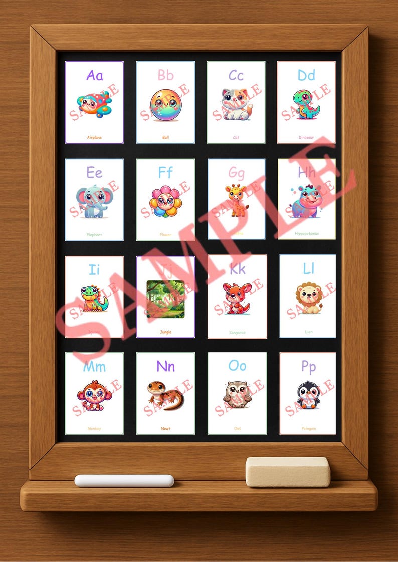 Printable A-Z Alphabet Flashcards for Kids | Cute English Word Learning ...