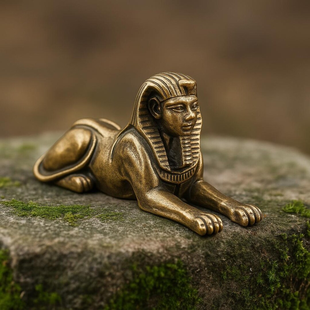 Solid Brass Egyptian Sphinx Statue Antique Decor Spiritual Symbolic Art ...