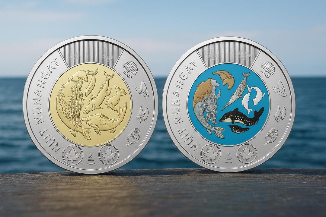 2024 Toonie Set Canada Inuit Nunangat Colored and Uncolored Coins ...