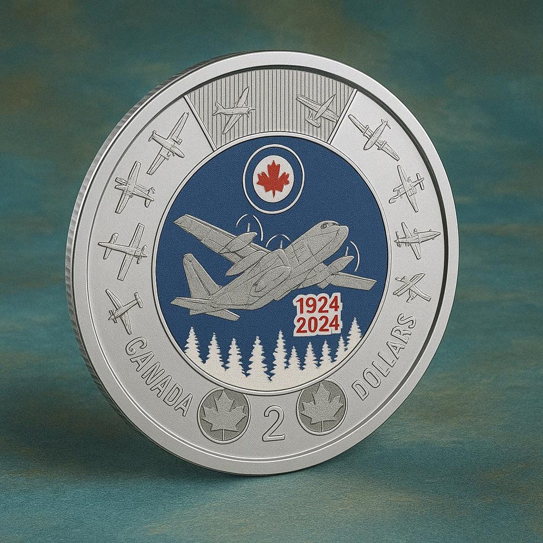 2024 Royal Canadian Air Force Toonie Colored Coin RCAF 100th ...