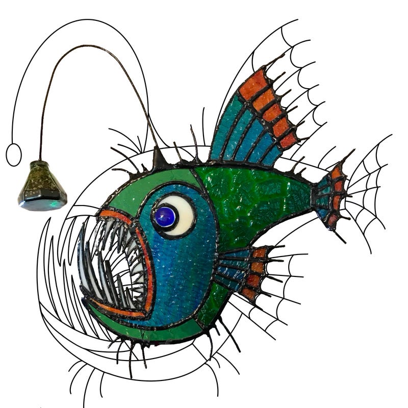 Stained Glass Angler Fish - Etsy